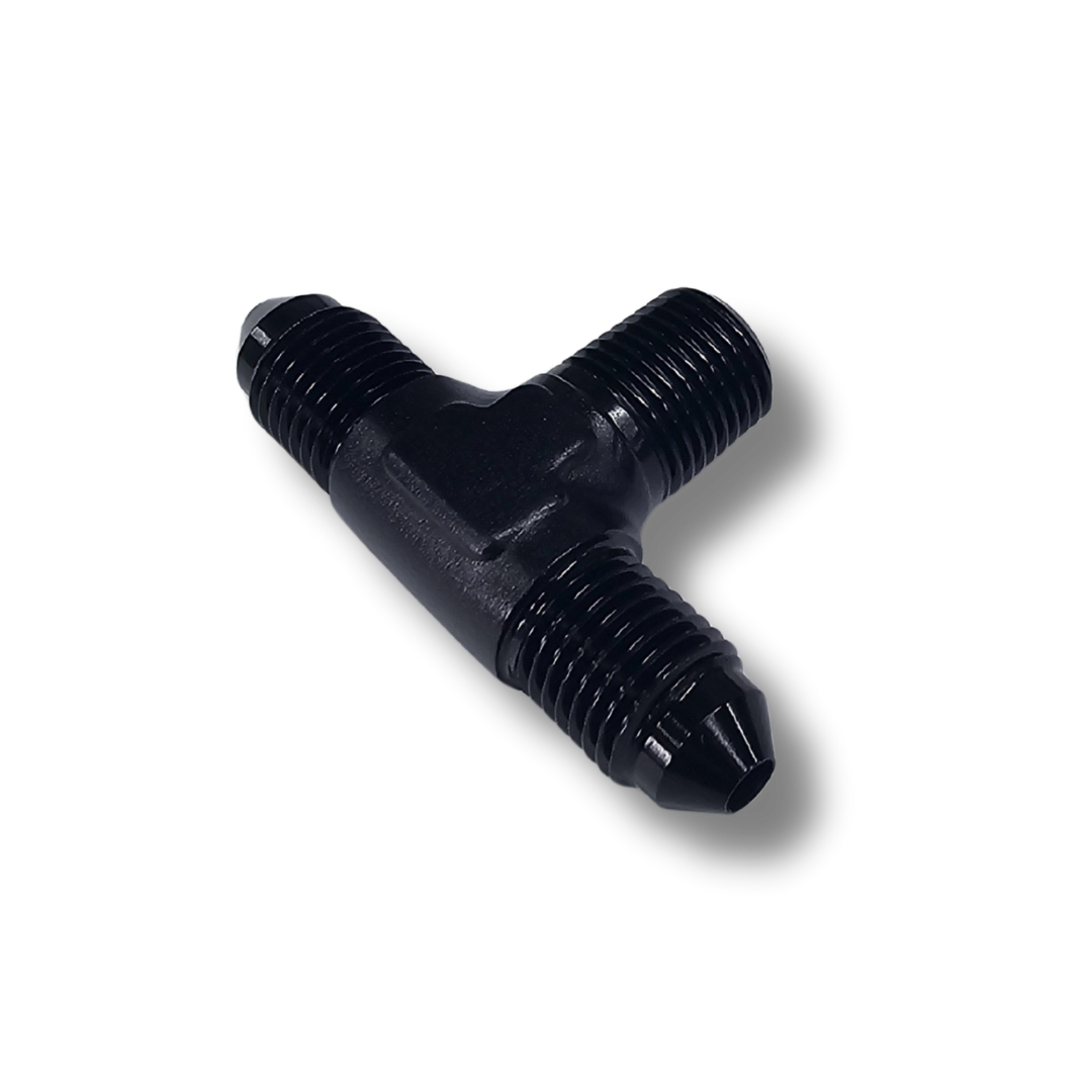 TEE FITTING - 1/8 NPT TO 2X -3AN – Sync Industries
